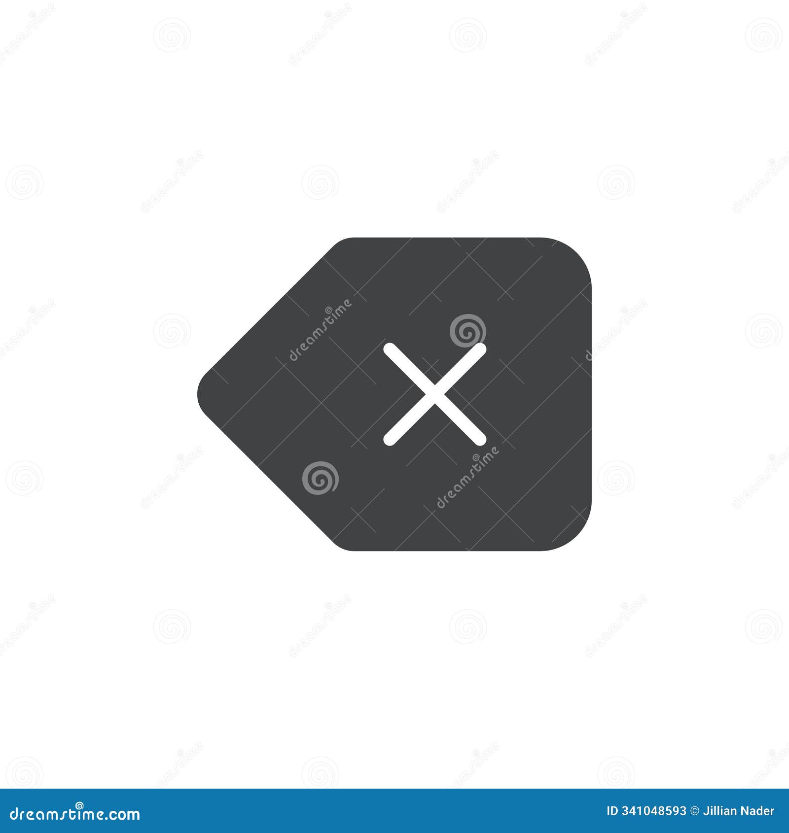 Backspace Icon. Shiny Golden Backspace Symbol On White Marble Podium ...