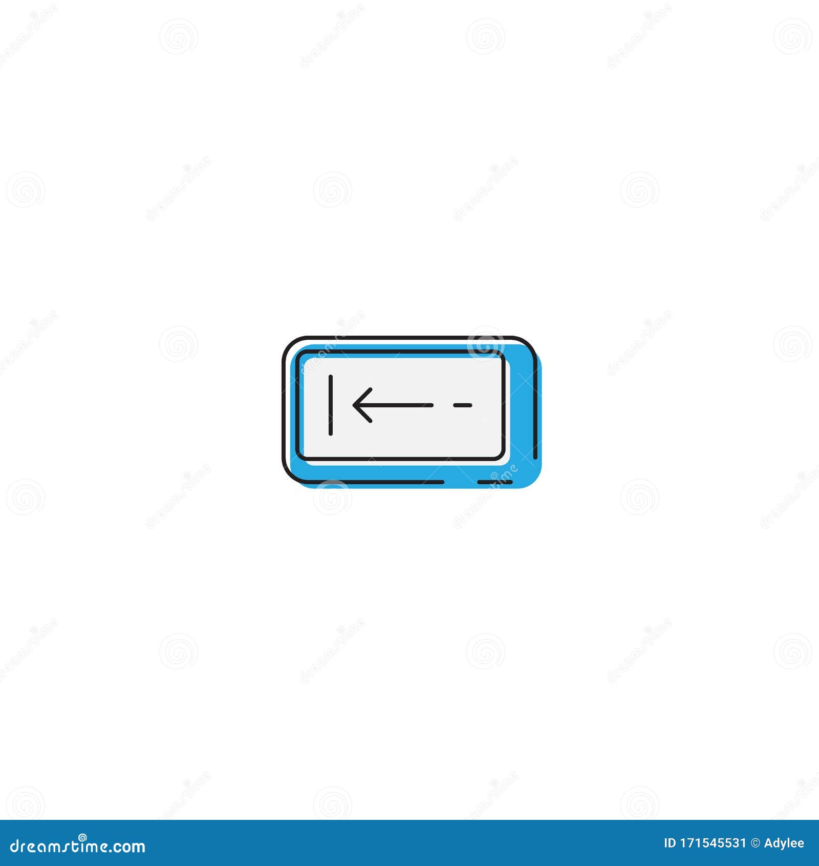 Backspace Key Vector Icon Symbol Keyboard Isolated on White Background ...