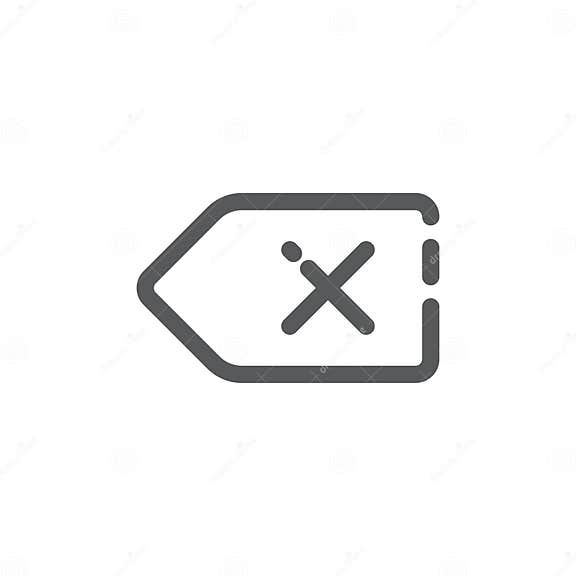 Backspace Key Vector Icon Symbol Keyboard Isolated on White Background ...