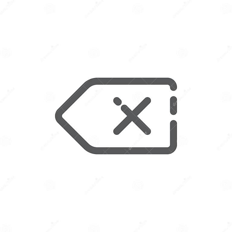 Backspace Key Vector Icon Symbol Keyboard Isolated on White Background ...