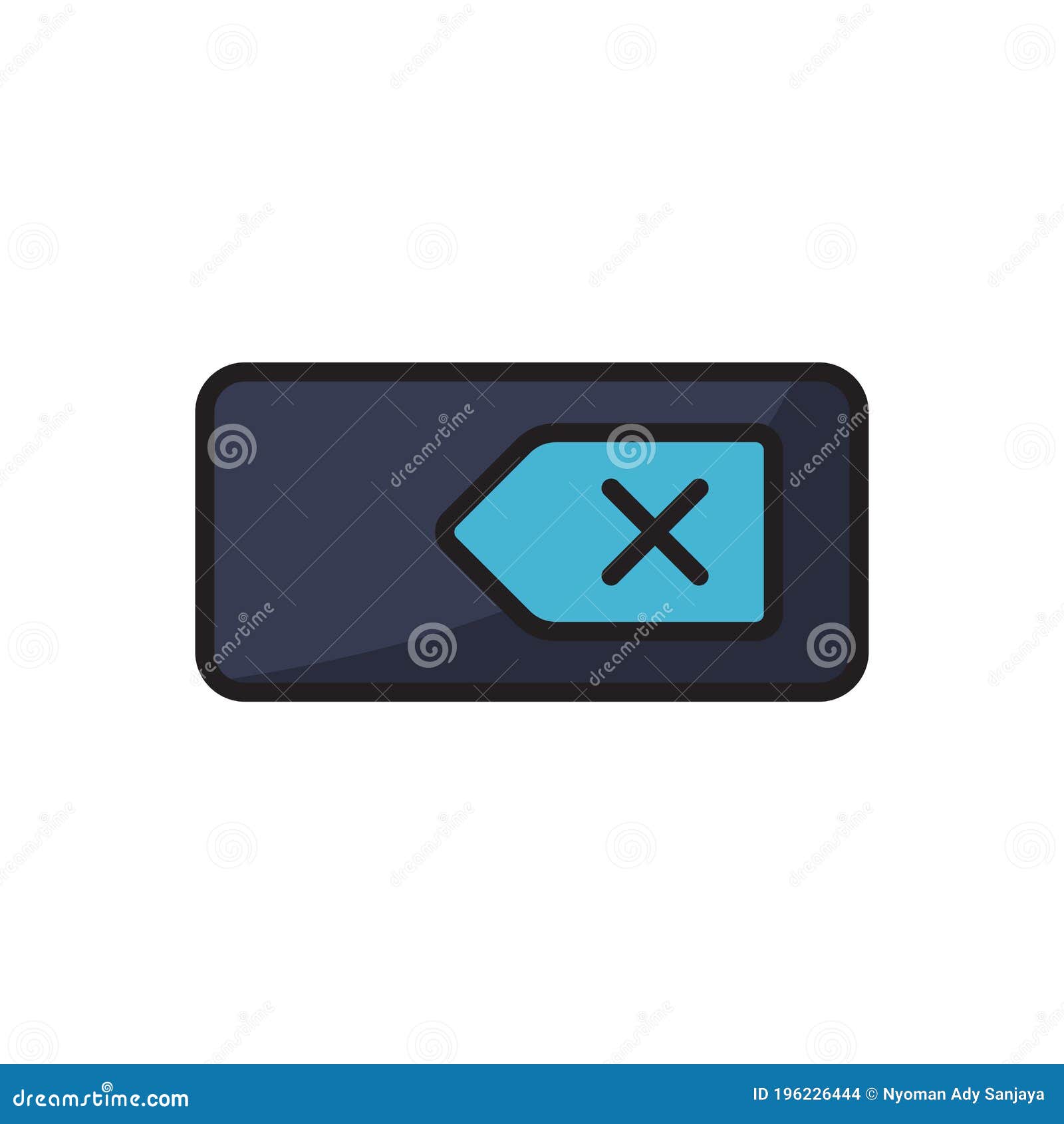 Backspace Key Vector Icon Symbol Keyboard Isolated on White Background ...