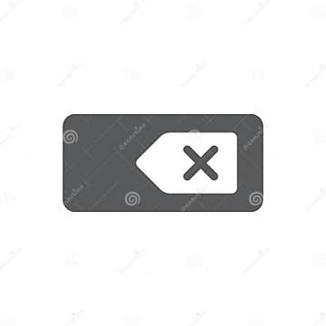 Backspace Key Vector Icon Symbol Keyboard Isolated on White Background ...