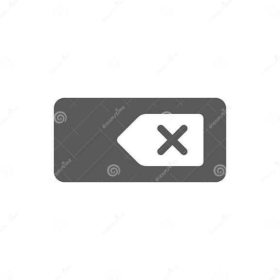 Backspace Key Vector Icon Symbol Keyboard Isolated on White Background ...