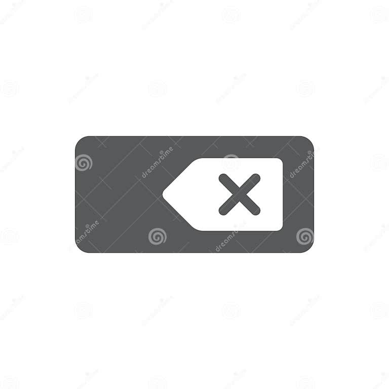 Backspace Key Vector Icon Symbol Keyboard Isolated on White Background ...