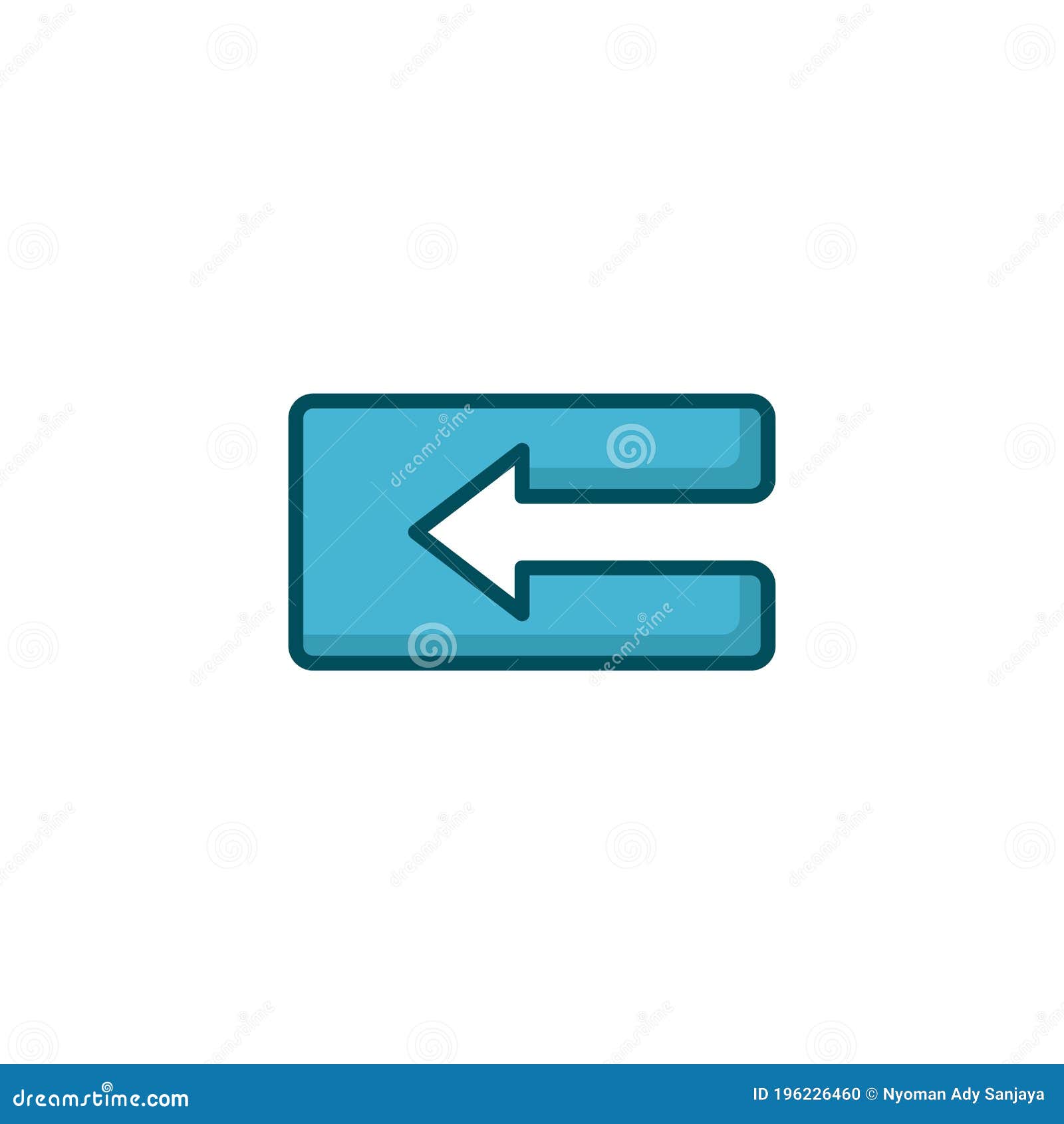 Backspace Key Vector Icon Symbol Keyboard Isolated on White Background ...