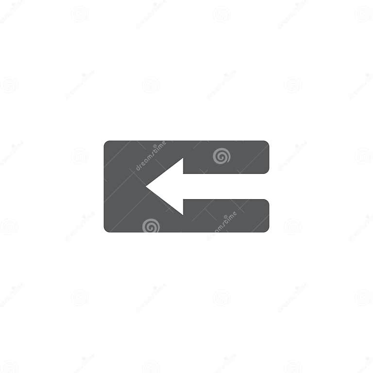 Backspace Key Vector Icon Symbol Keyboard Isolated on White Background ...