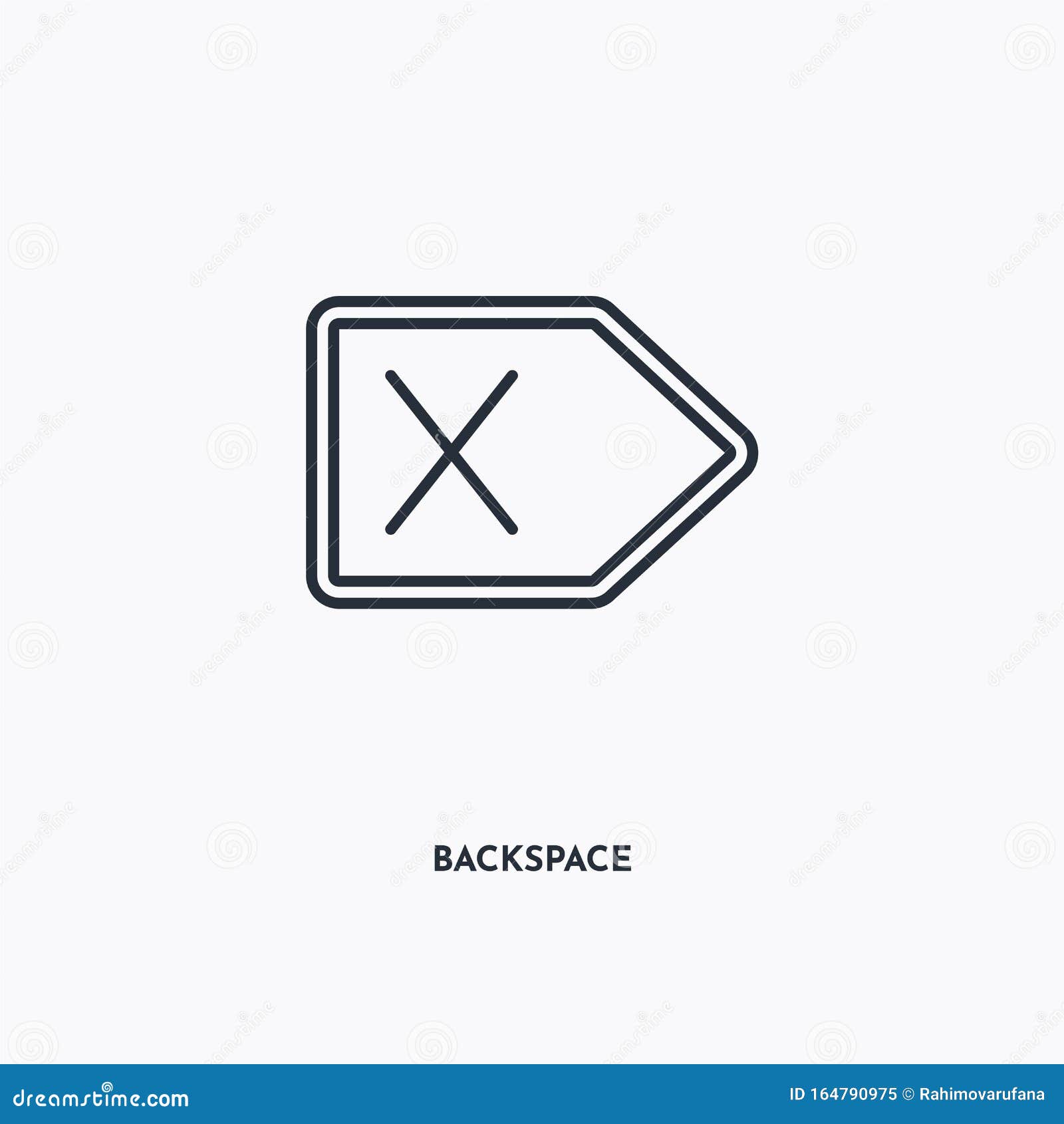 Linear Backspace Icon From Arrows Outline Collection. Thin Line ...