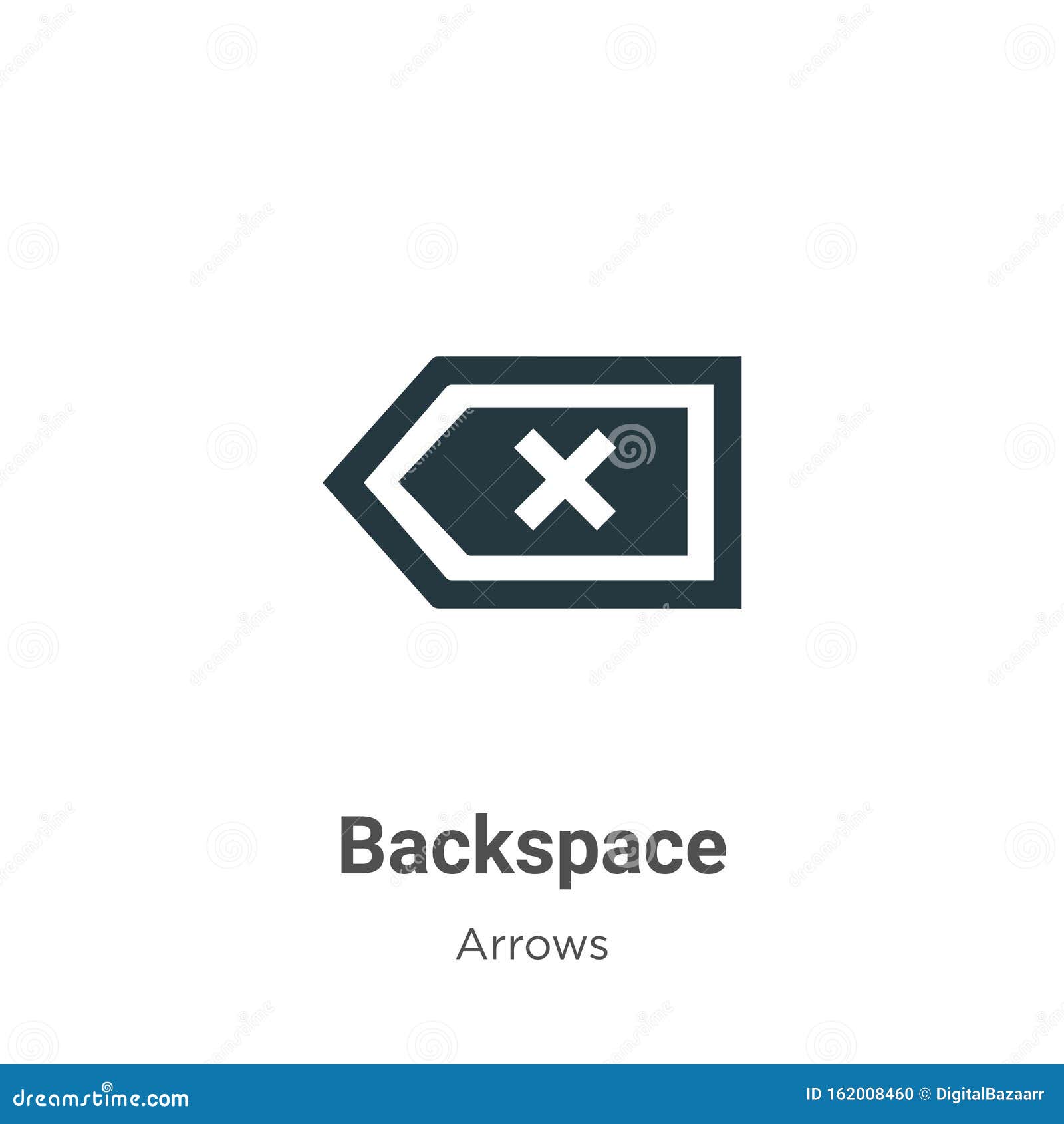 Backspace Vector Icon On White Background. Flat Vector Backspace Icon ...