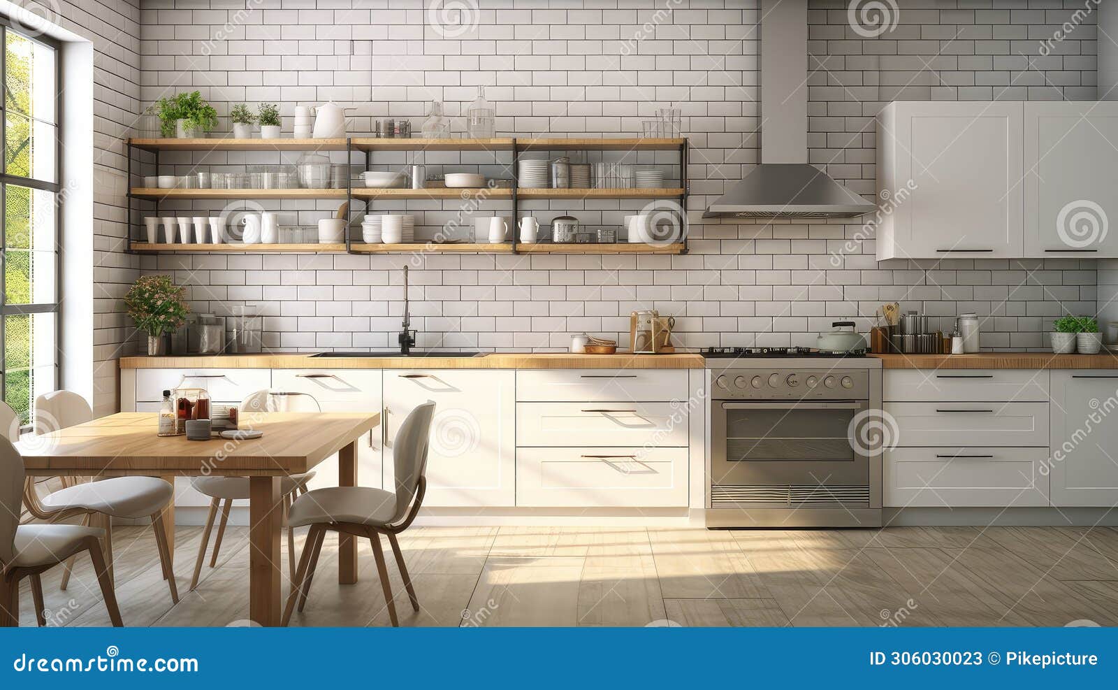 Backsplash Subway Tile Kitchen Royalty-Free Cartoon | CartoonDealer.com ...
