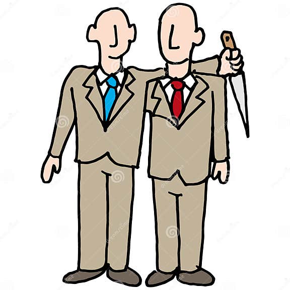 Backstabbing businessman stock vector. Illustration of graphic - 70205397