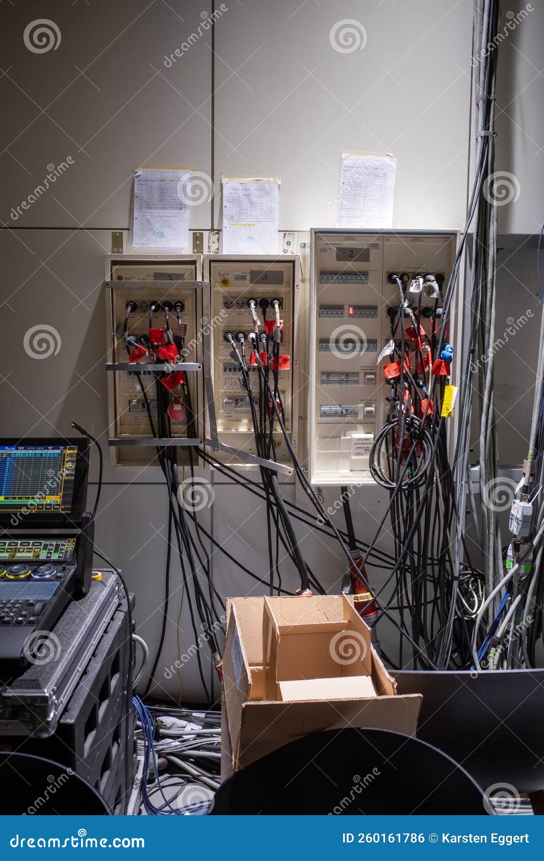 Backstage, All Power Cables Run Together To Form a Power Distribution ...