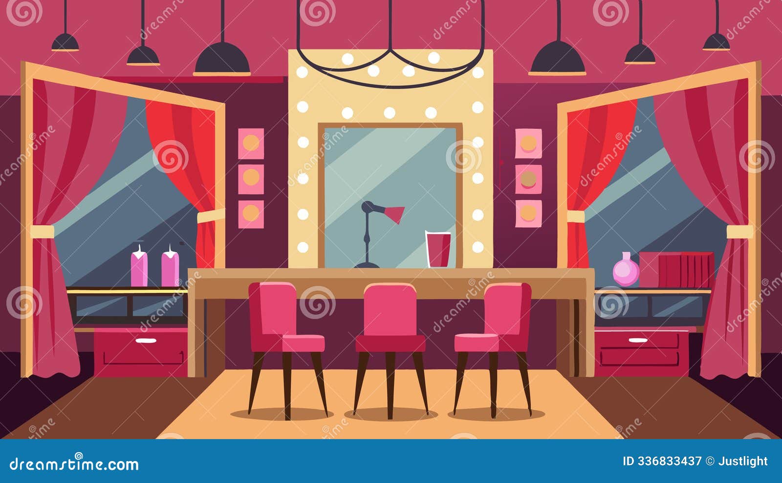 The Backstage Dressing Rooms Were Equipped with Vanity Mirrors and ...