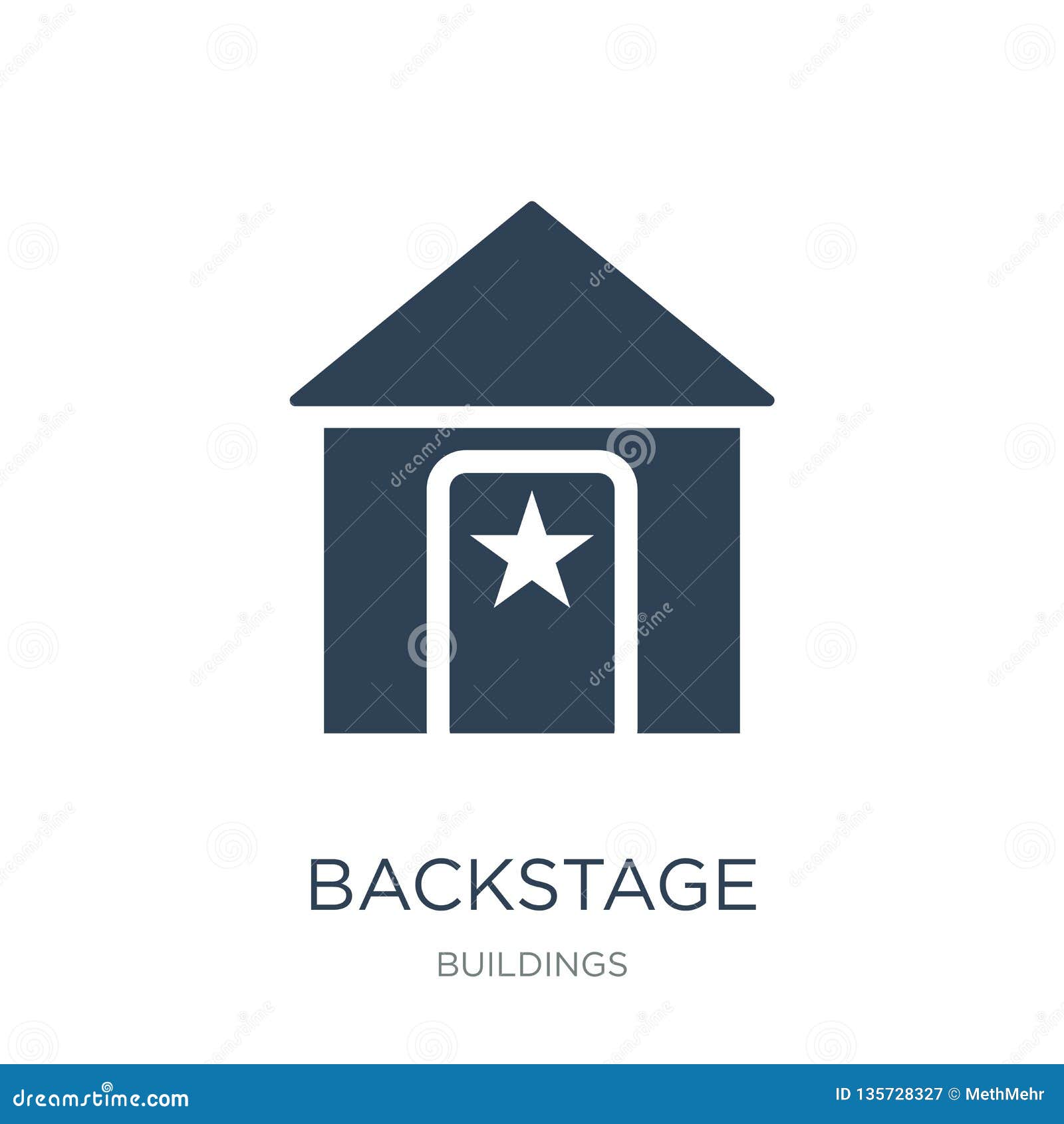 Backstage Icon in Trendy Design Style. Backstage Icon Isolated on White ...