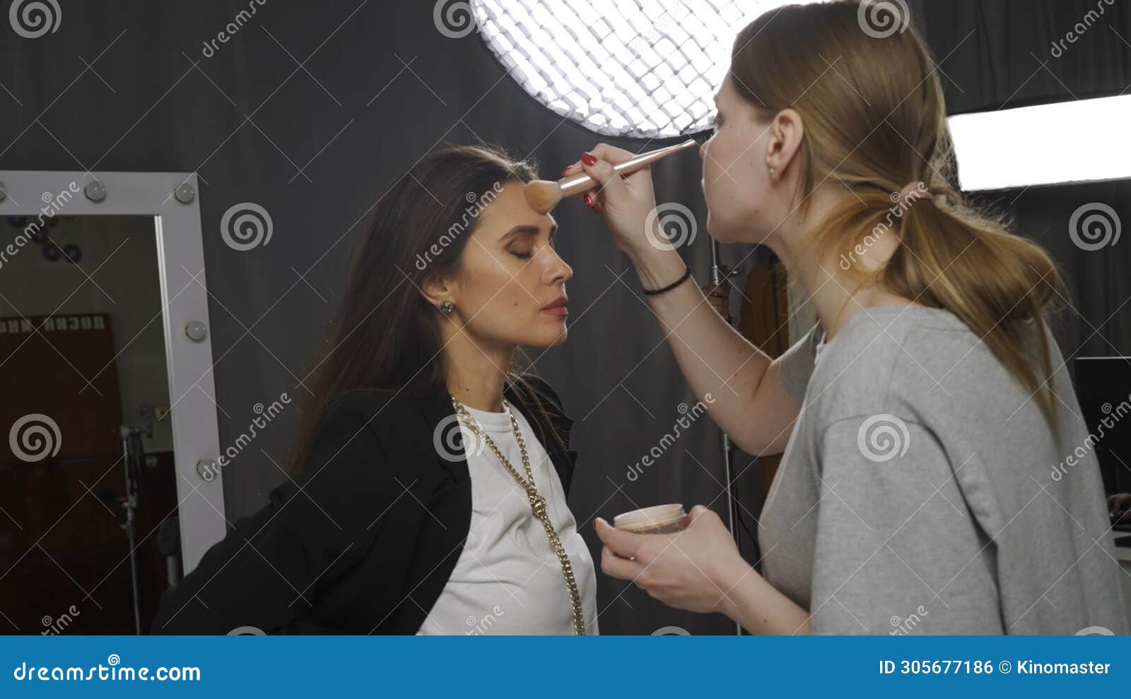 Backstage of Model and Professional Team in the Studio. Model and ...
