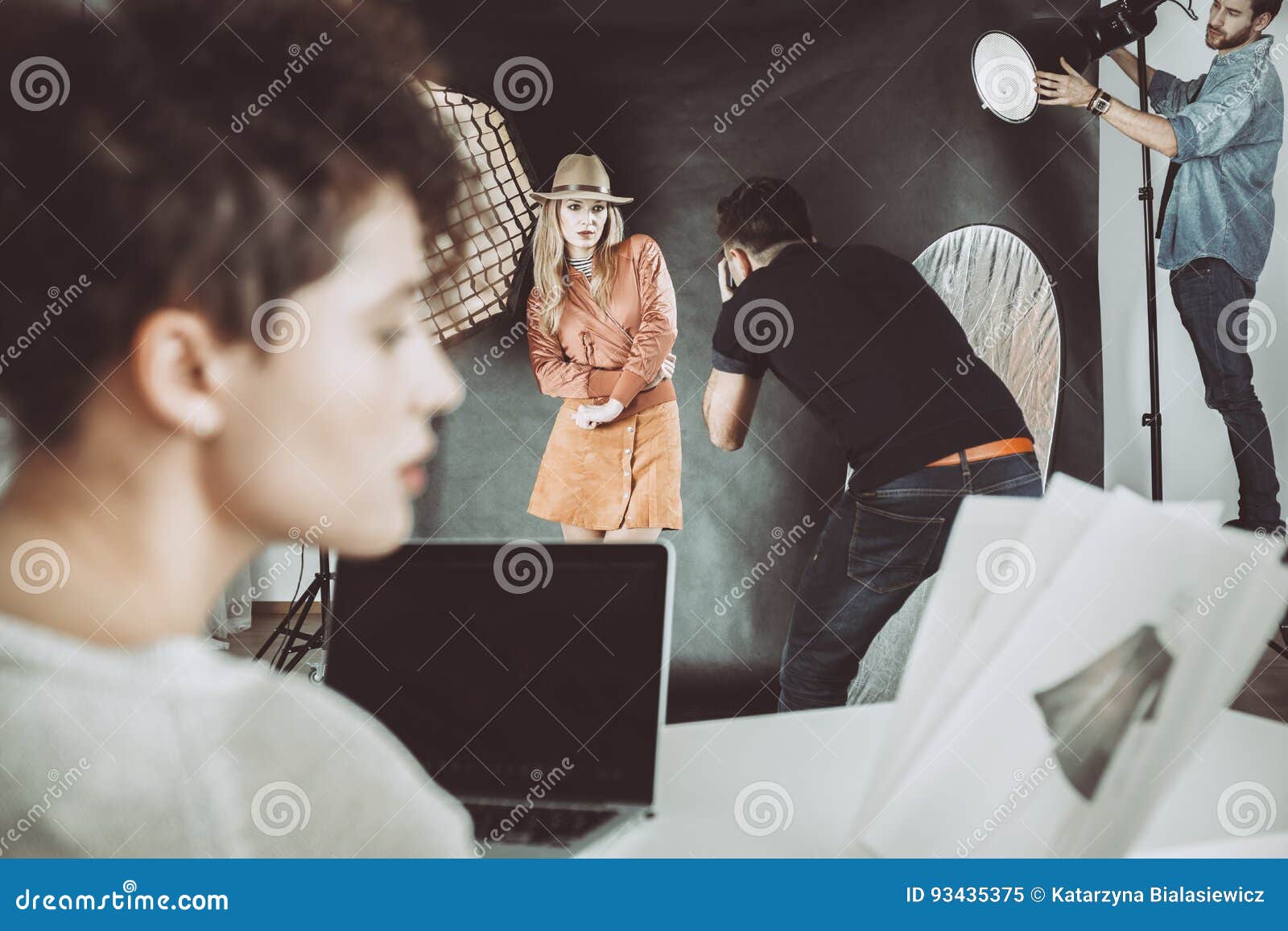 Backstage at photoshoot stock image. Image of modeling - 93435375