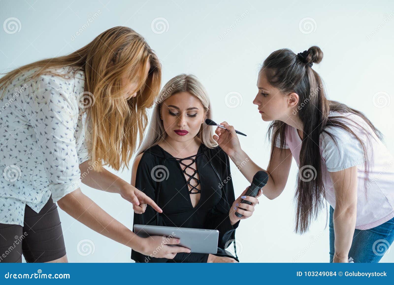 Backstage Teamwork Filming Tv Presenter Concept Stock Photo - Image of ...