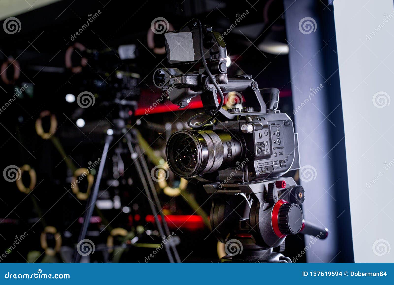 Backstage of Video Production Professional Video Cameras Stock Photo ...
