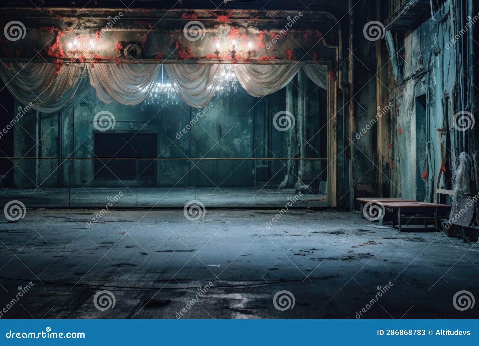 Backstage View of Empty Ballet Stage Stock Illustration - Illustration ...