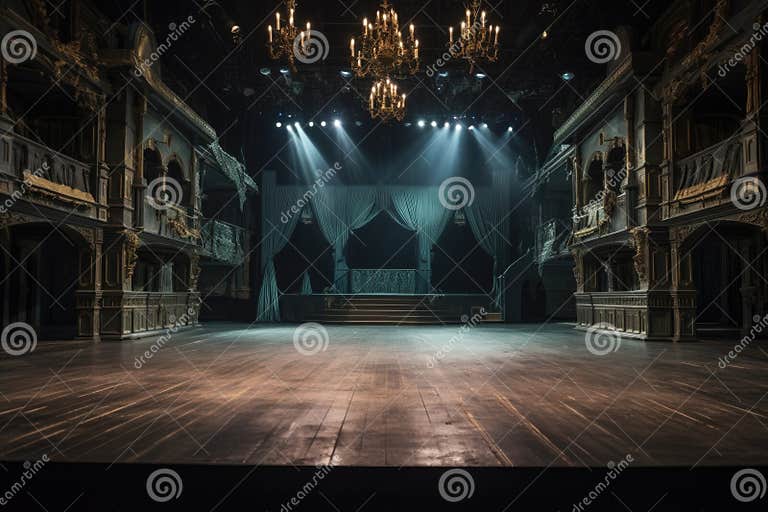 Backstage View of Empty Ballet Stage Stock Photo - Image of generative ...