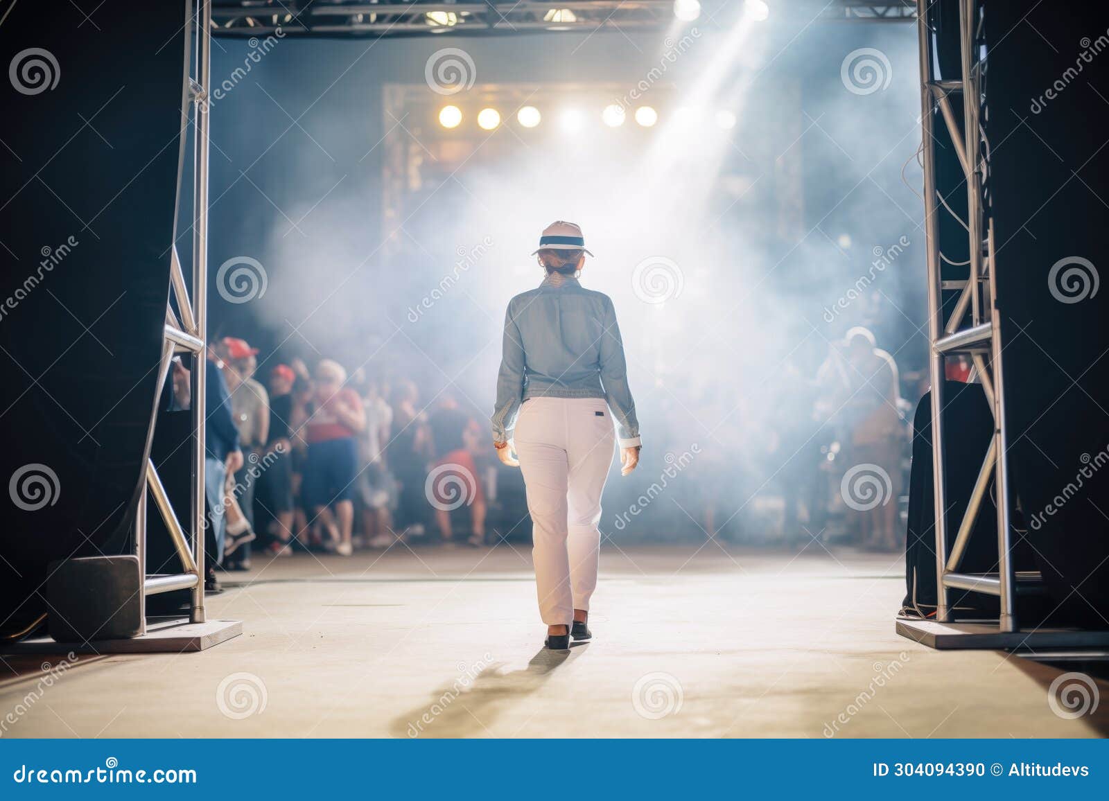 Backstage View of Performer Entering Stage Stock Illustration ...