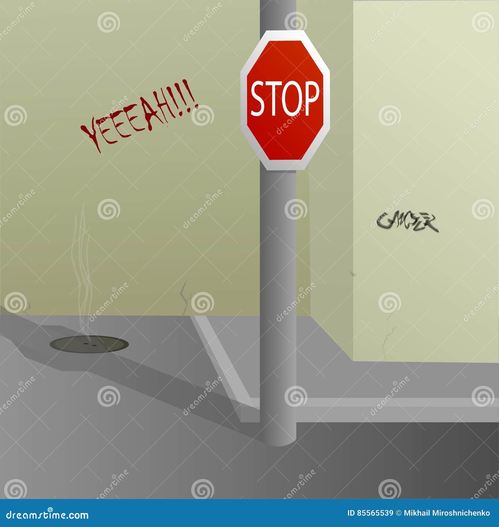 Backstreet and stop stock illustration. Illustration of mysterious ...