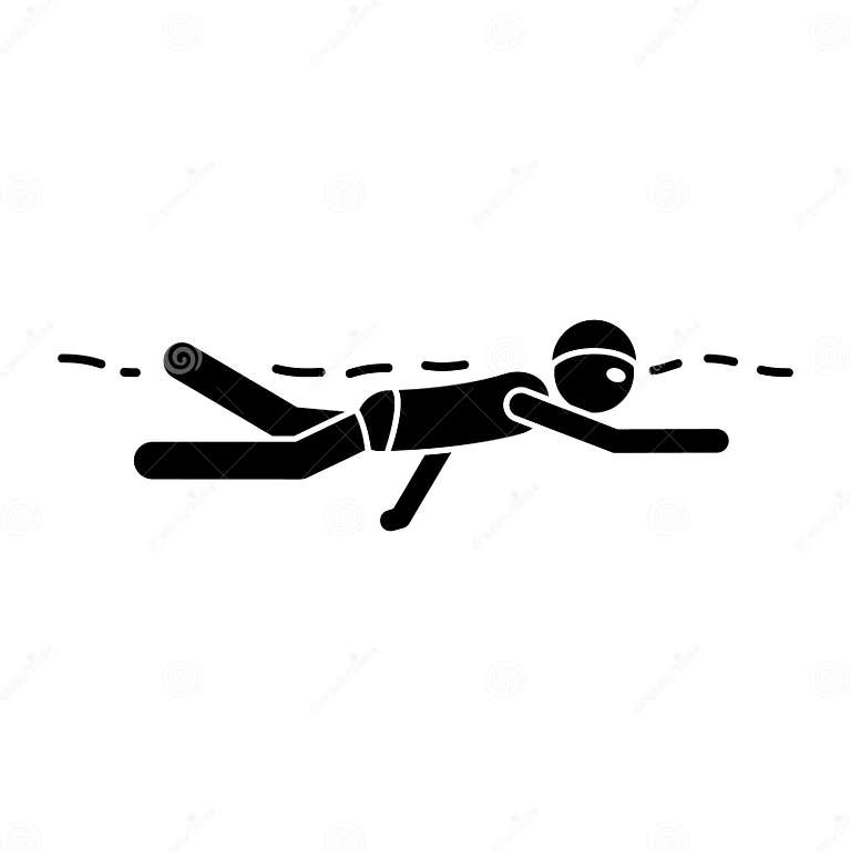 Backstroke Glyph Vector Icon Which Can Easily Modify or Edit Stock ...