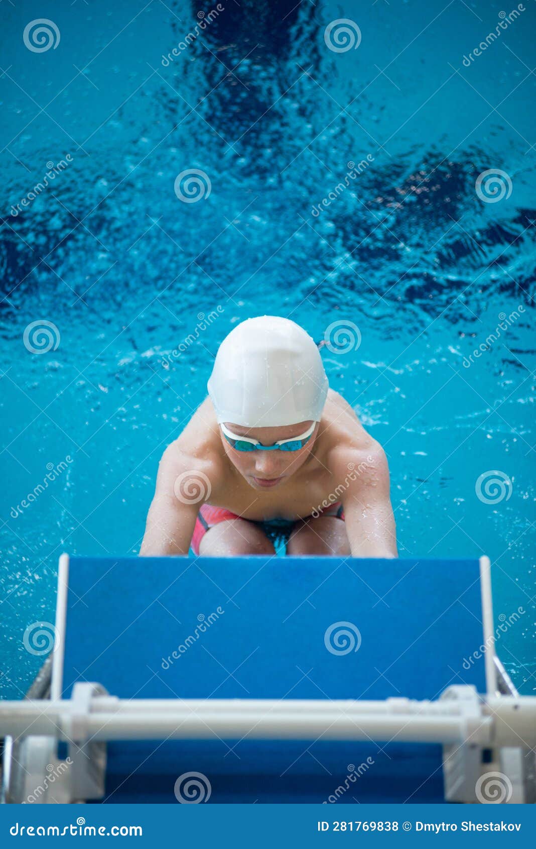 Starting Table With Numbers For Diving In Olympic Pool. Swimming Pool ...