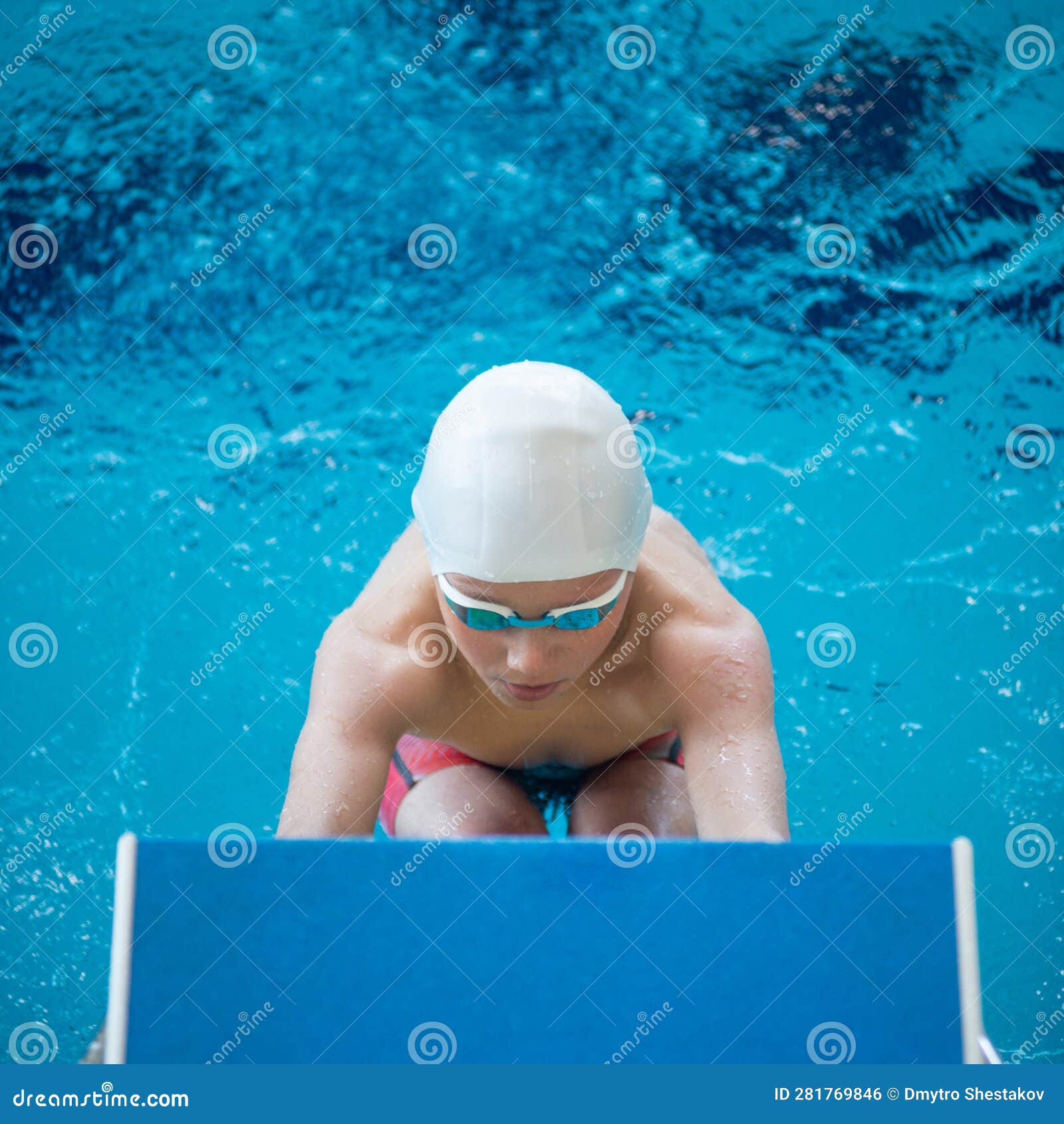 Starting Table With Numbers For Diving In Olympic Pool. Swimming Pool ...