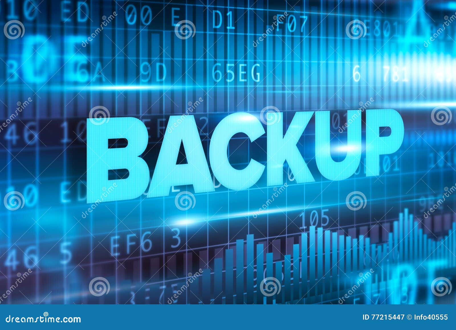 Backup Abstract Concept Blue Text Blue Background Stock Illustration ...