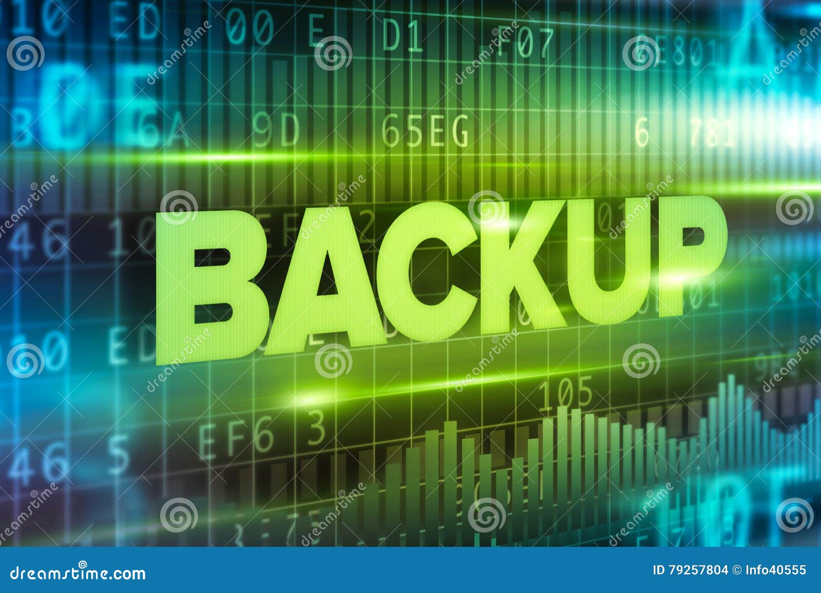 Backup Abstract Concept Blue Text Blue Background Stock Illustration ...