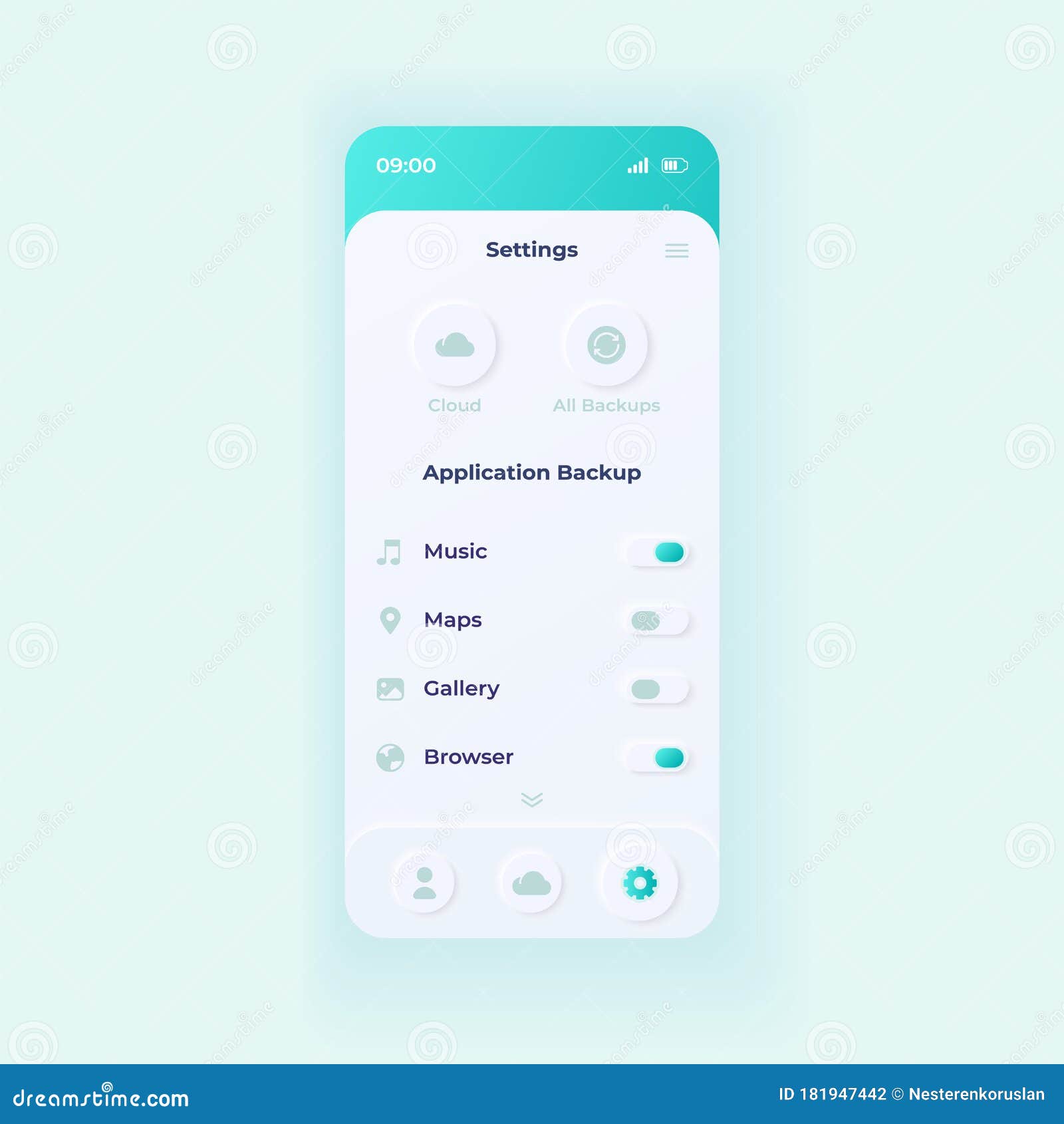 Backup Application Settings Smartphone Interface Vector Template ...