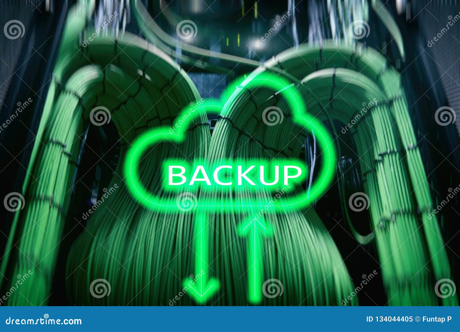 Backup Button On Modern Server Room Background. Data Loss Prevention ...