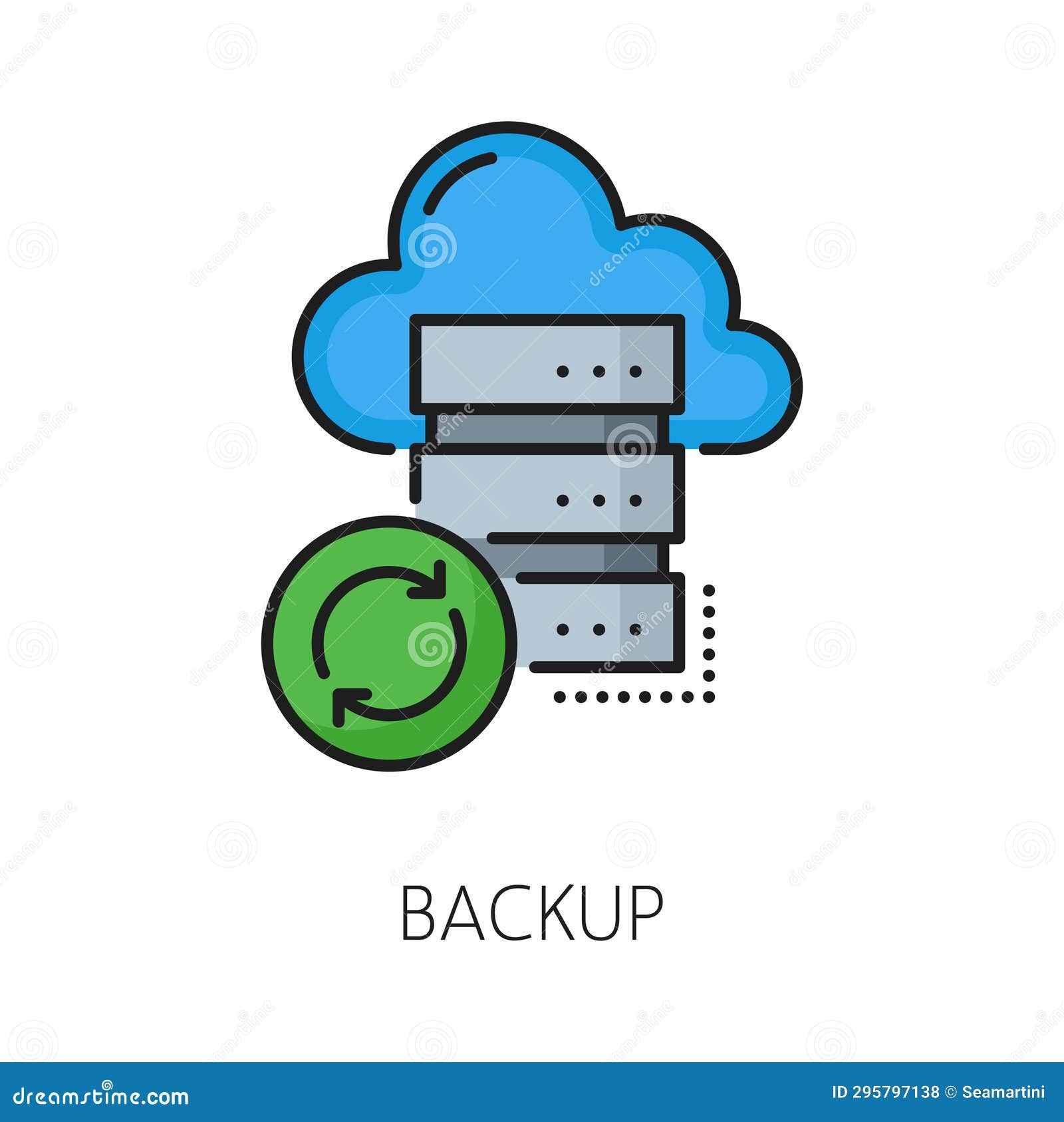 Backup, CDN Content Delivery Network Icon, Server Stock Vector ...