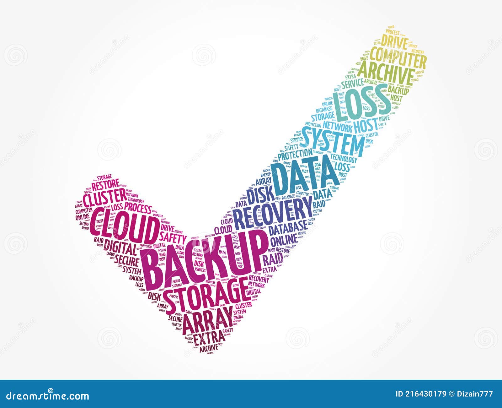 Backup Check Mark Word Cloud, Technology Concept Background Stock ...
