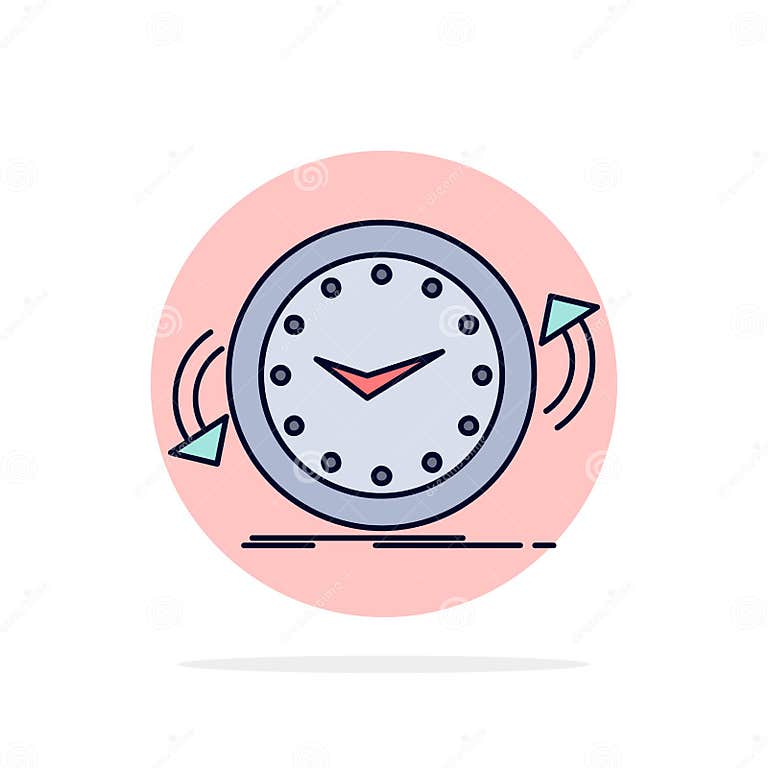 Backup, Clock, Clockwise, Counter, Time Flat Color Icon Vector Stock ...
