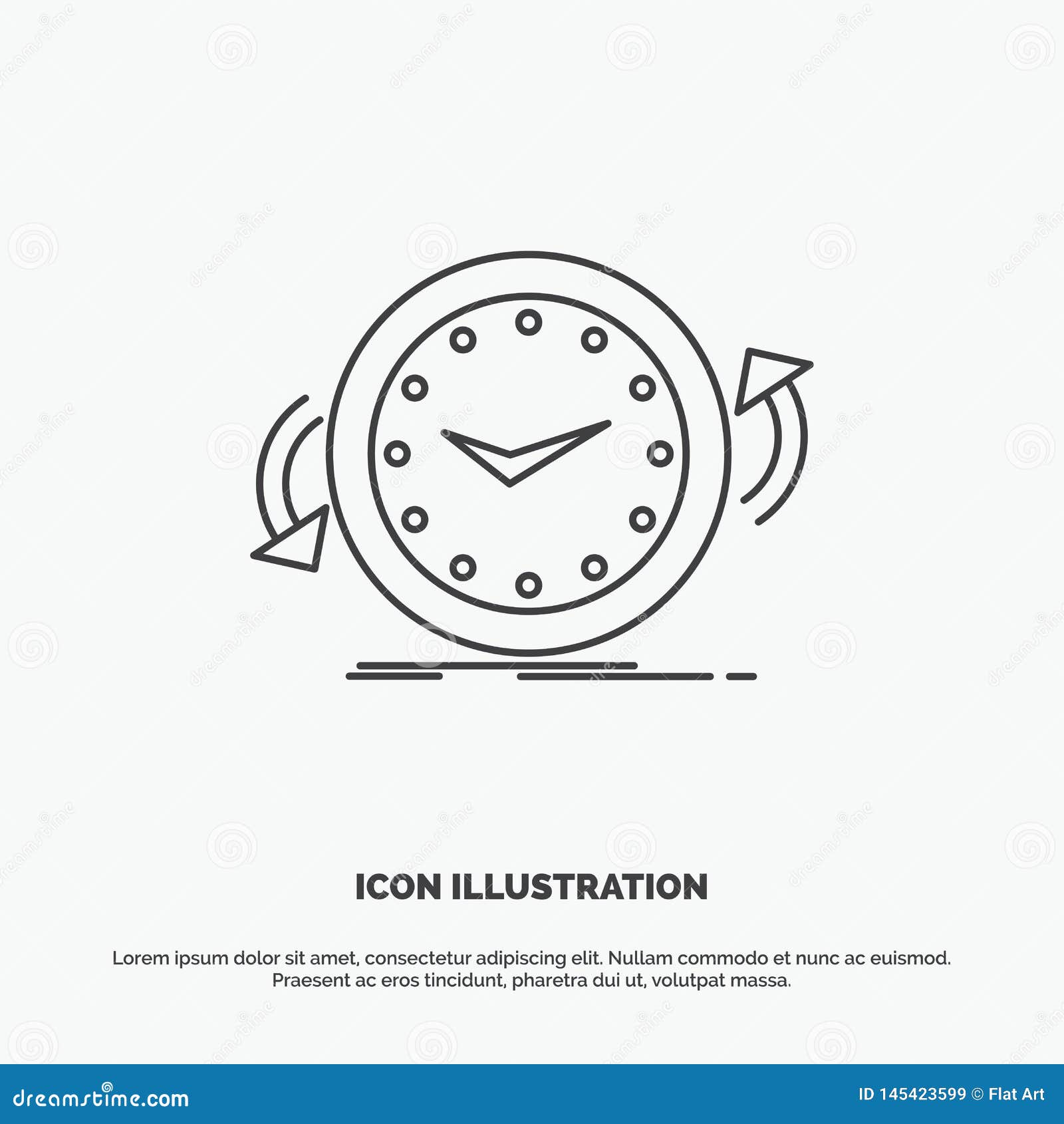 Backup, Clock, Clockwise, Counter, Time Icon. Line Vector Gray Symbol for UI and UX, Website or ...