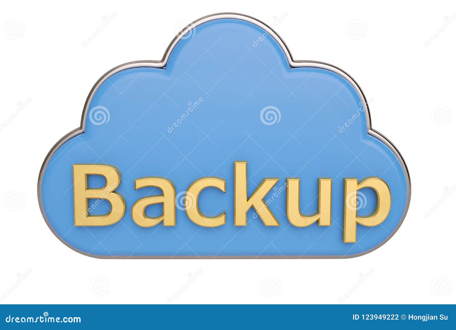 Backup Cloud Icon on White Background.3D Illustration. Stock ...