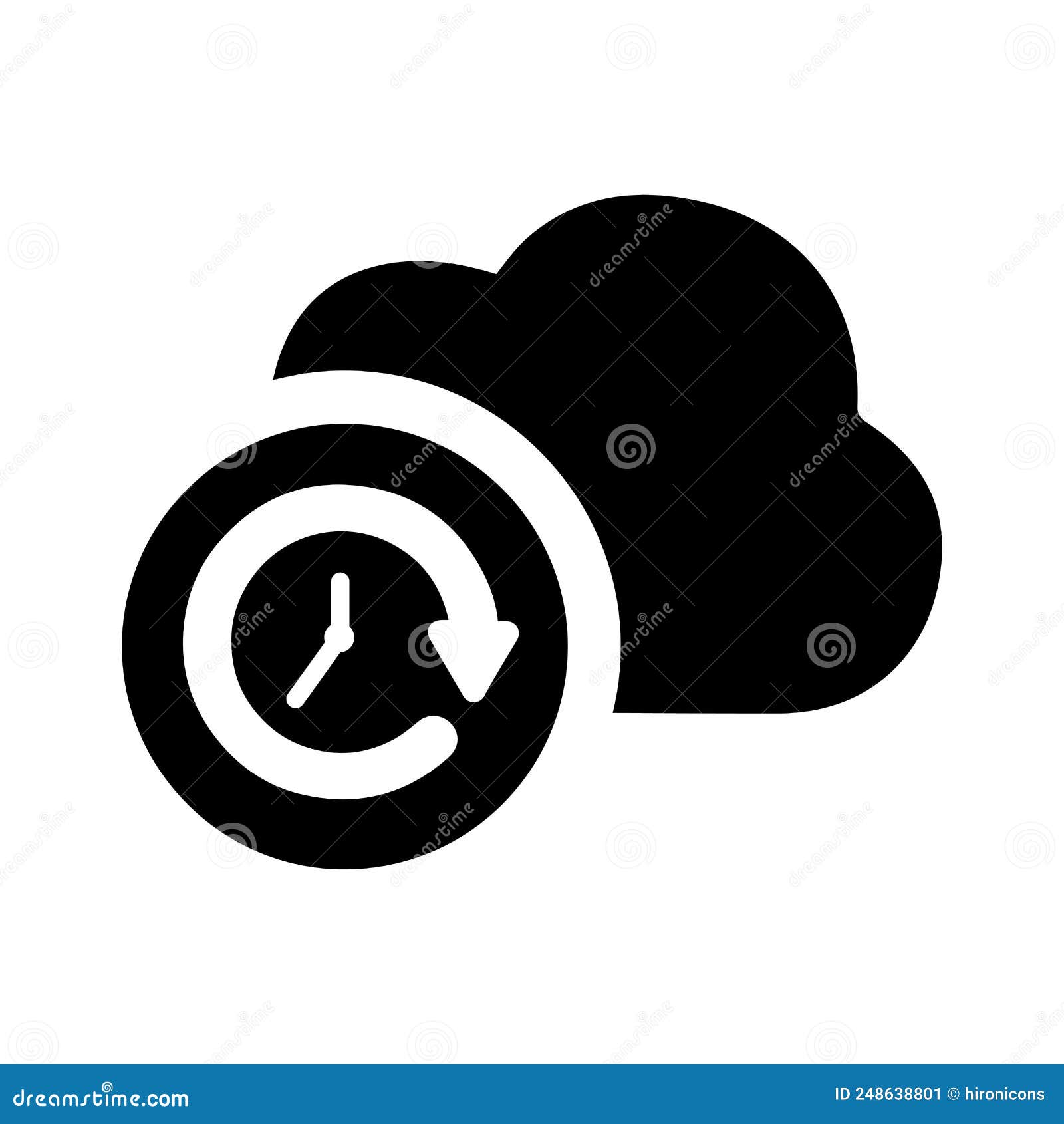 Backup, Cloud, Time Machine Icon. Black Vector Graphics Stock Vector ...