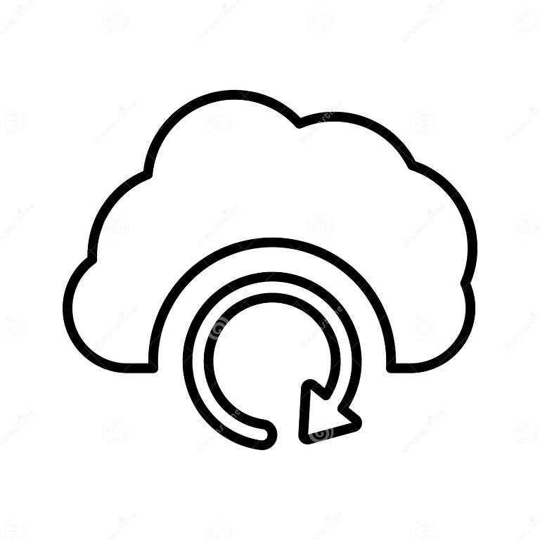 Backup, Cloud, Time Machine Icon. Outline Vector Stock Illustration ...