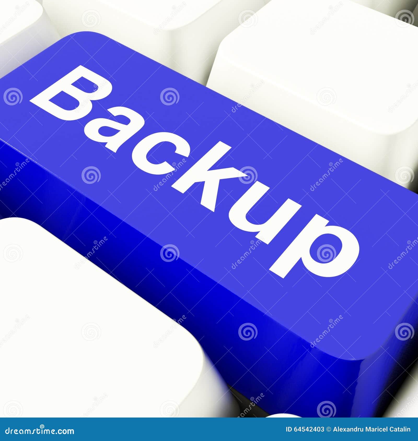 Backup Computer Key in Blue for Archiving and Storage Stock Image ...
