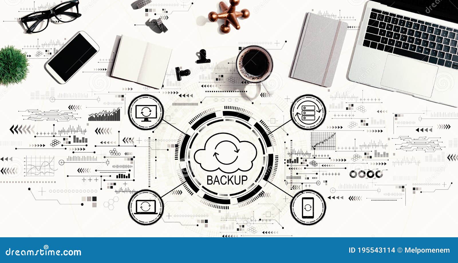 Backup Concept with a Laptop Computer Stock Photo - Image of internet ...