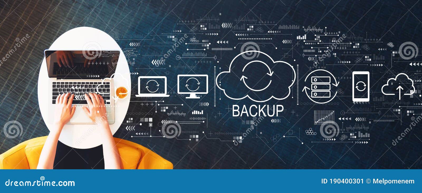 Backup Concept with Person Using a Laptop Stock Image - Image of ...