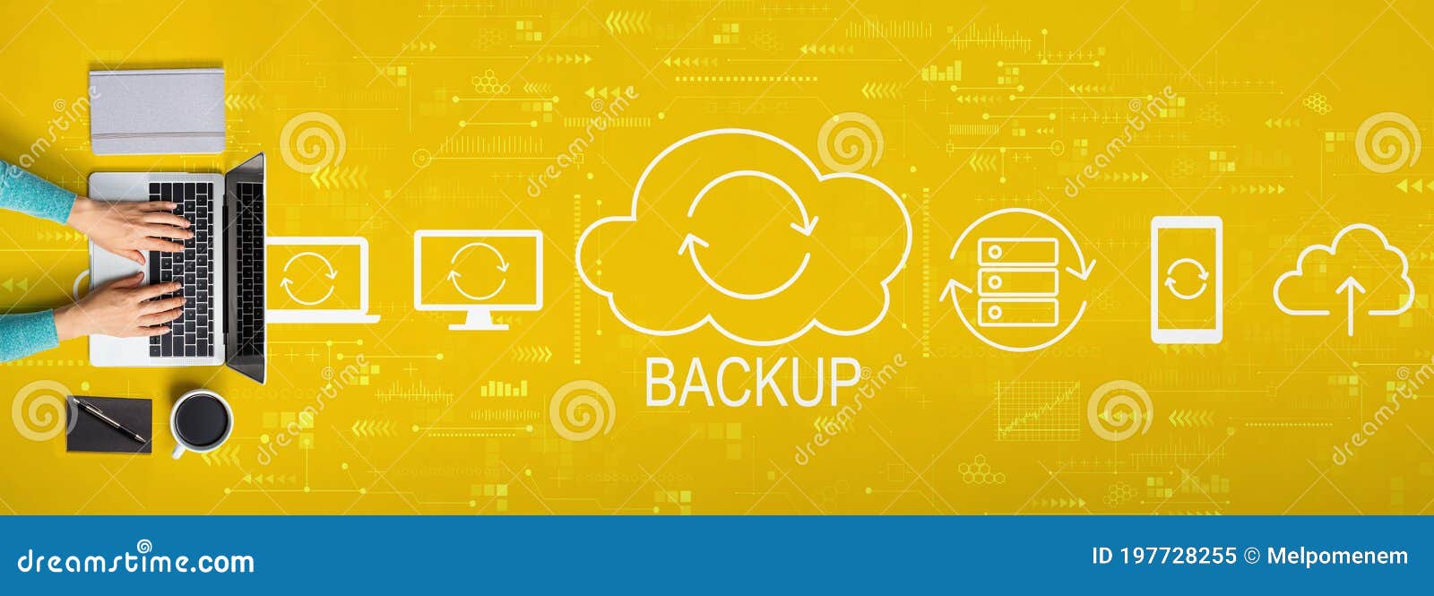 Backup Concept with Person Using a Laptop Stock Image - Image of ...