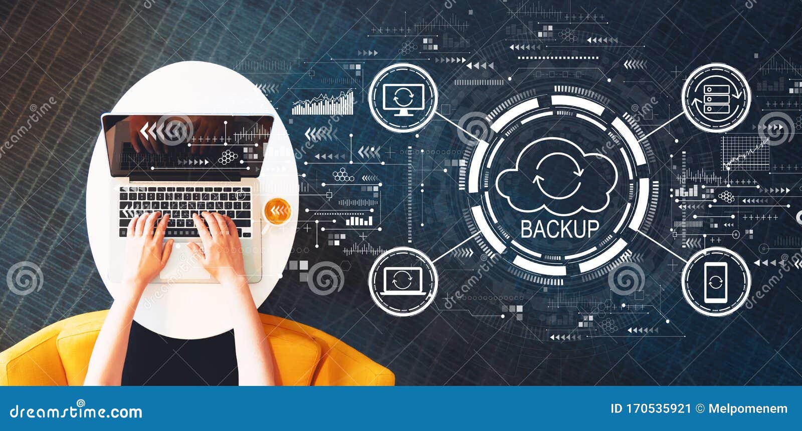 Backup Concept with Person Using a Laptop Stock Image - Image of ...
