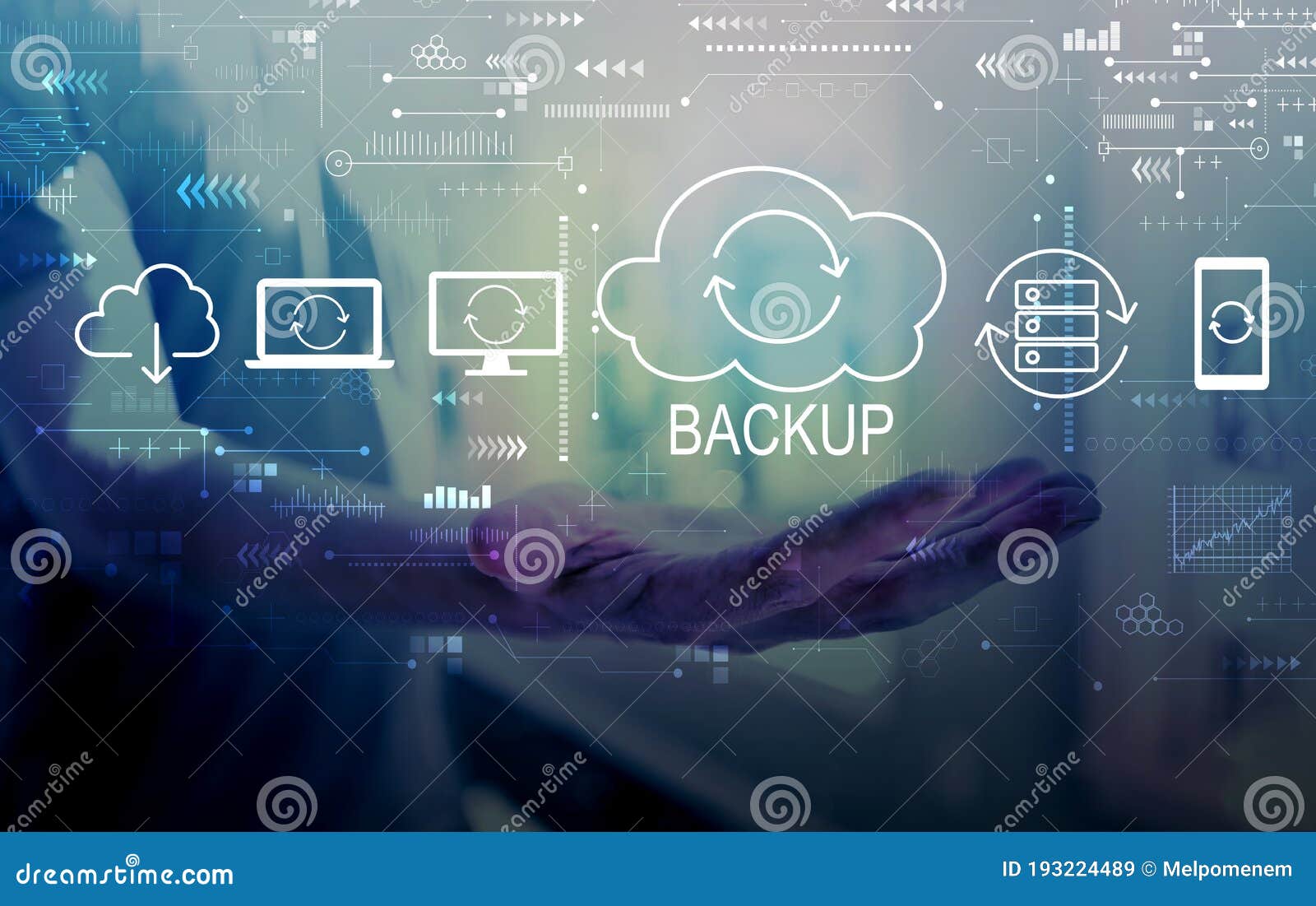 Backup Concept with Young Man Stock Image - Image of lifestyle, hand ...