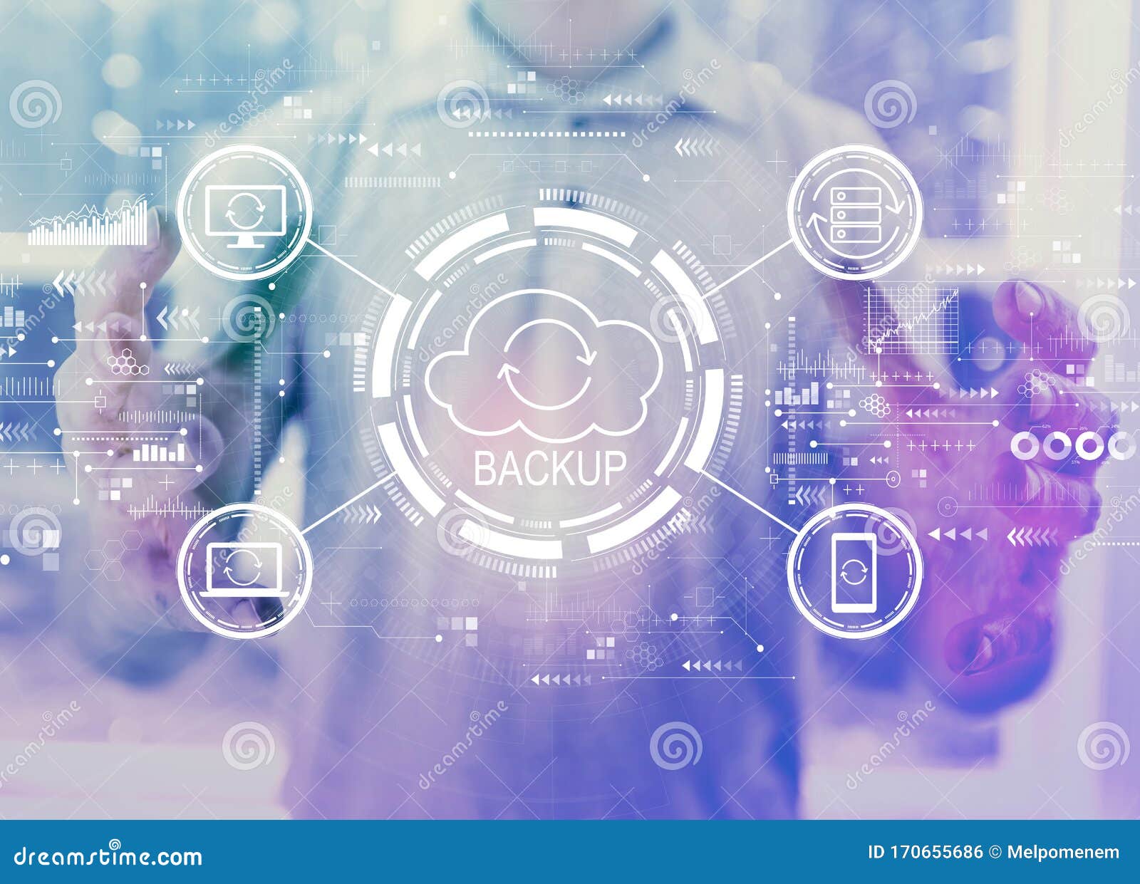 Backup Concept with Young Man Stock Photo - Image of lifestyle, indoor ...