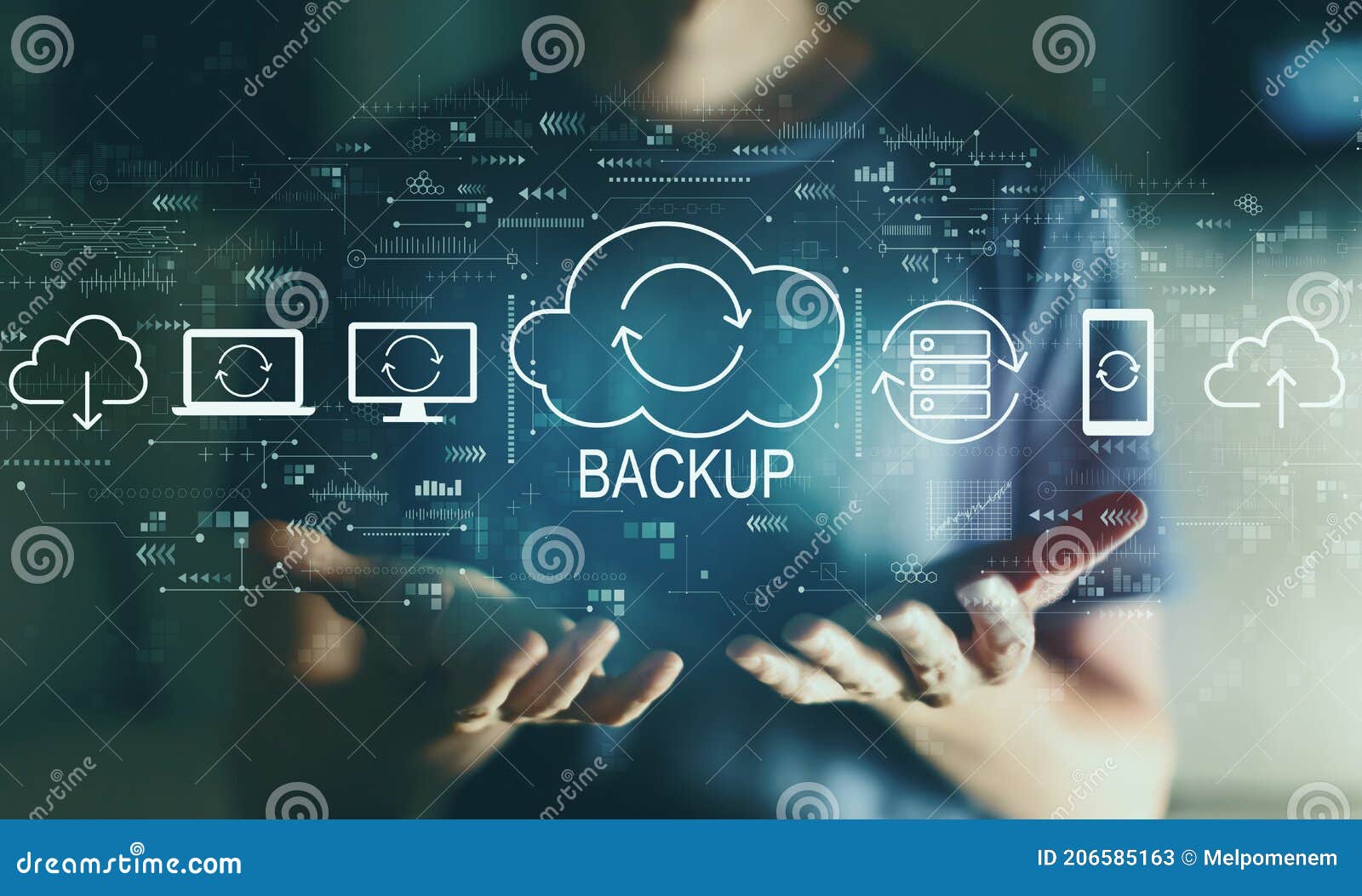 Backup Concept with Young Man Stock Illustration - Illustration of ...