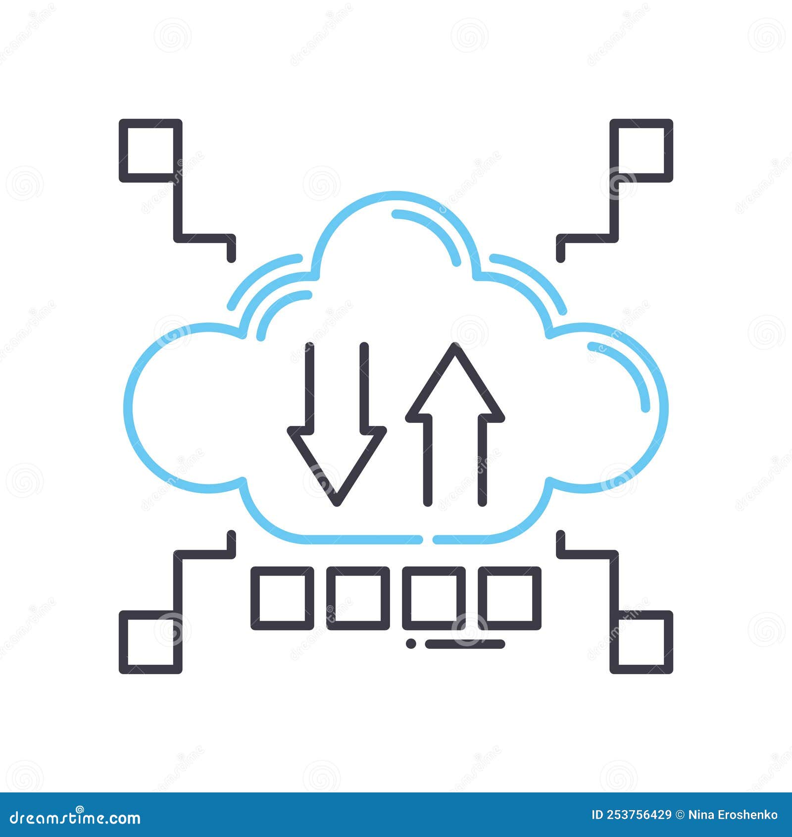 Backup Copy Line Icon, Outline Symbol, Vector Illustration, Concept ...