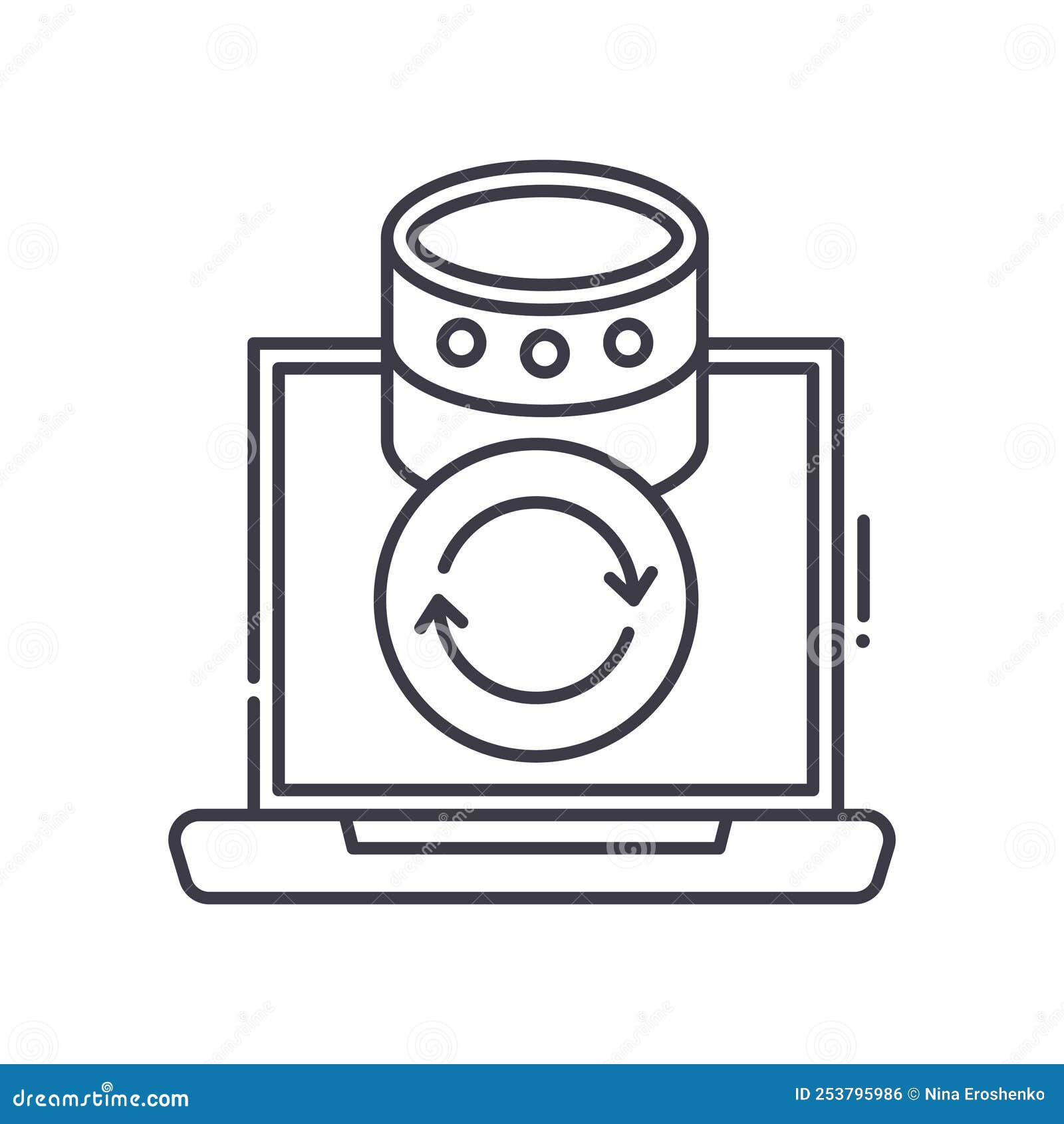 Backup Data Line Icon, Outline Symbol, Vector Illustration, Concept ...