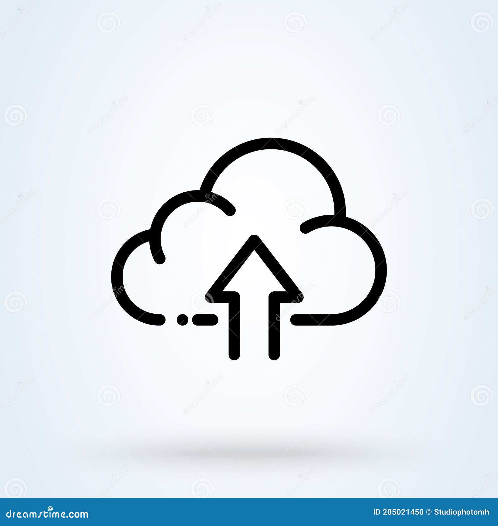 Backup Data Sign Line Icon or Logo. Cloud Sync or Cloud Refresh Concept Stock Vector ...